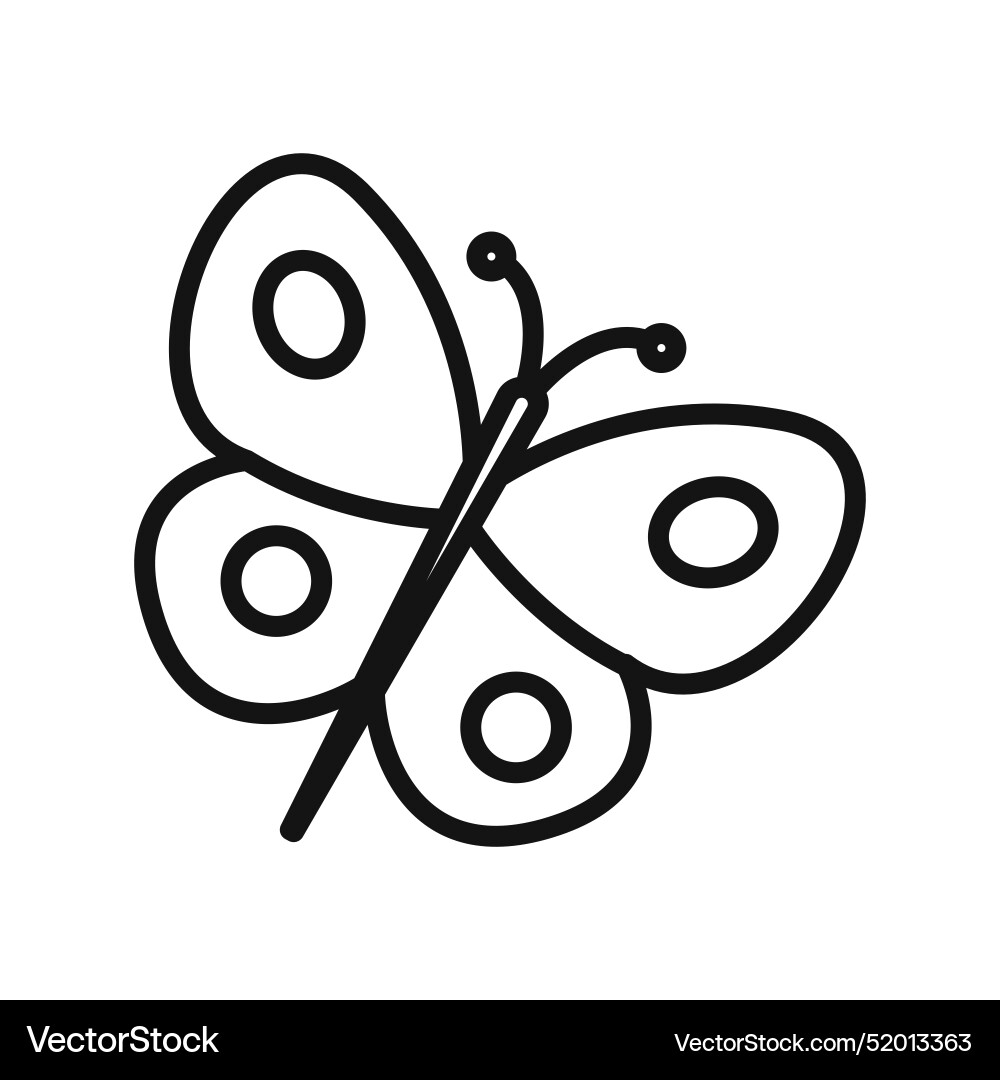 Butterfly icon black line art Royalty Free Vector Image