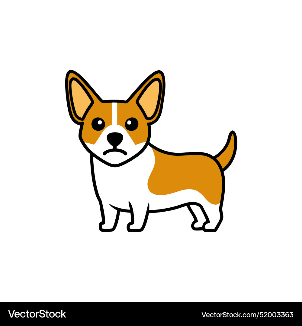 Corgidor dog angry icon Royalty Free Vector Image