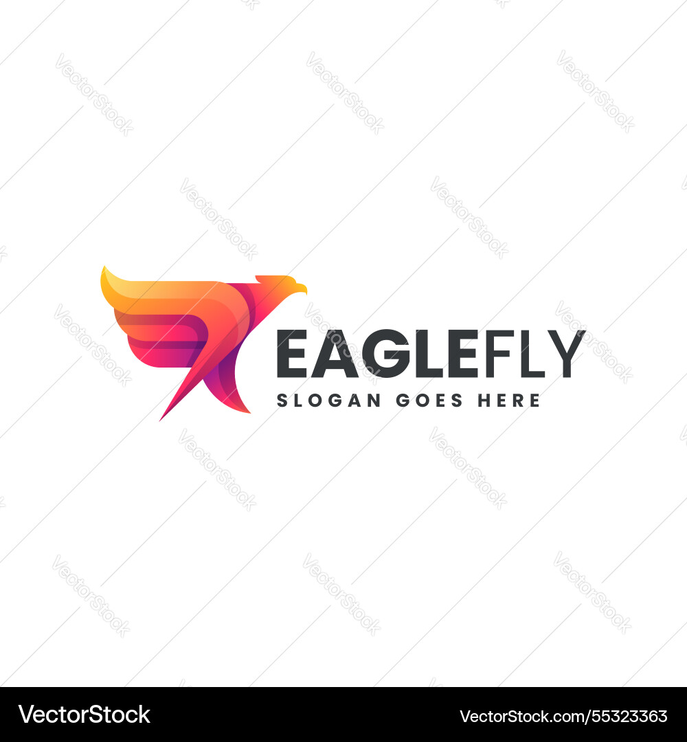 Eagle fly gradient colorful logo Royalty Free Vector Image