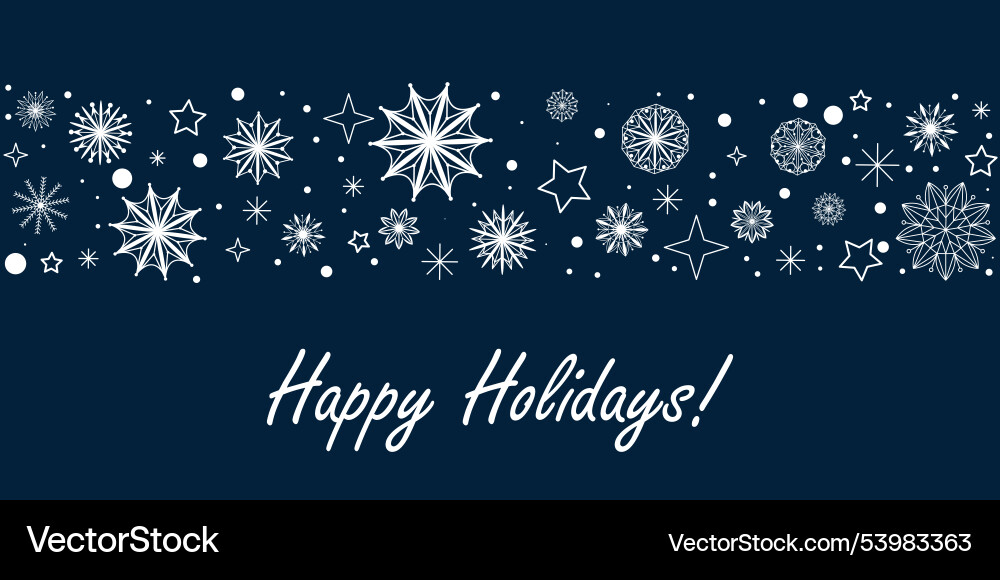 Happy holidays horizontal christmas banner Vector Image