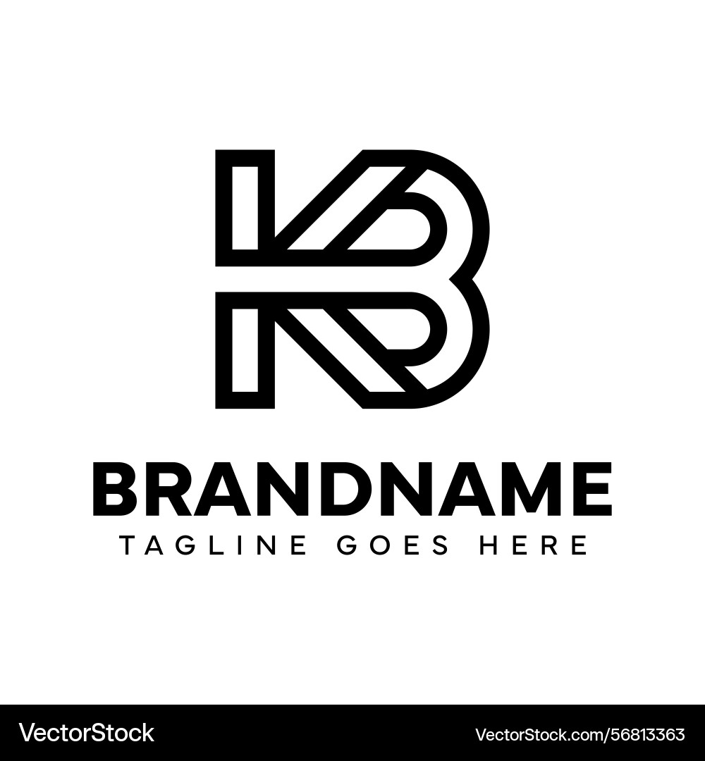 Letters kb monogram logo suitable for any Vector Image