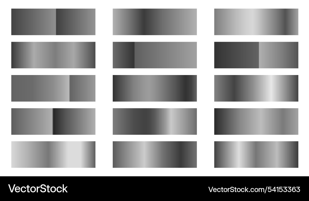 Metallic silver or platinum gradients Royalty Free Vector