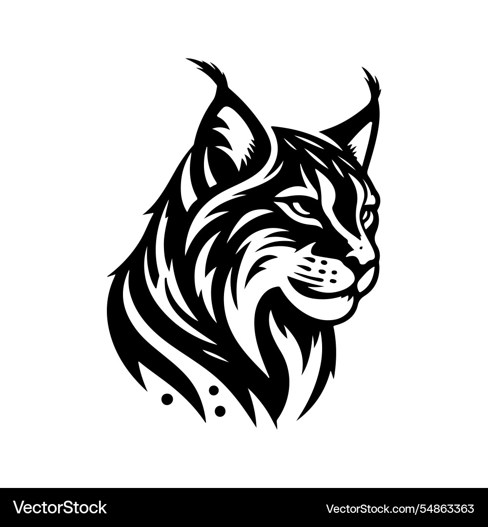 Minimalist lynxes silhouette art for print Vector Image