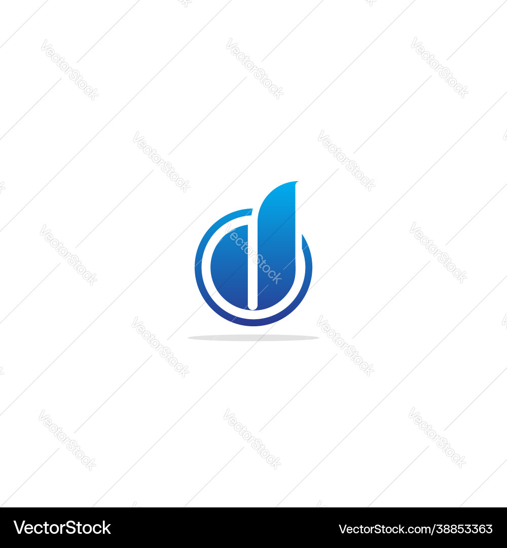Monogram D Logo - Round Shape Royalty Free Vector Image