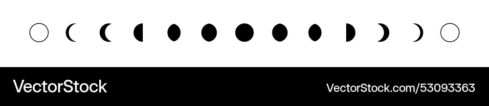 Moon phases icon astronomy sphere Royalty Free Vector Image