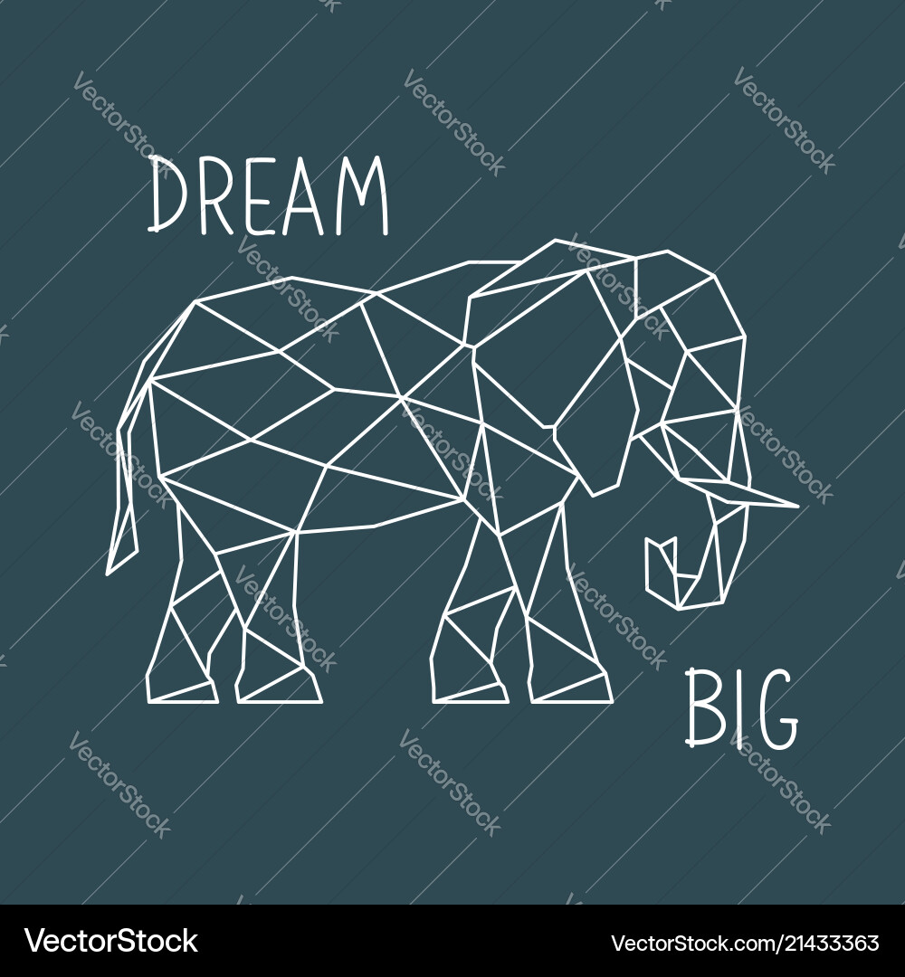Polygonal Elephant Print Royalty Free Vector Image