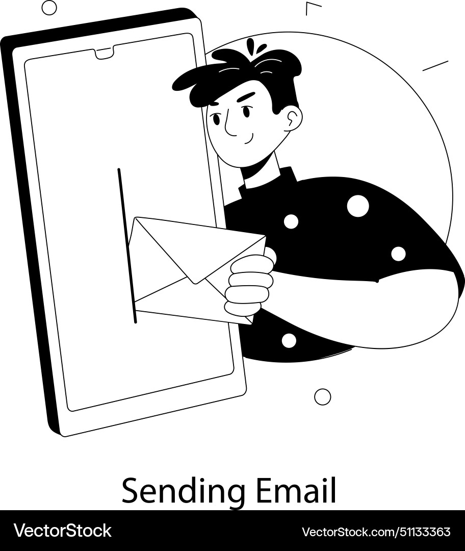 Sending email Royalty Free Vector Image - VectorStock