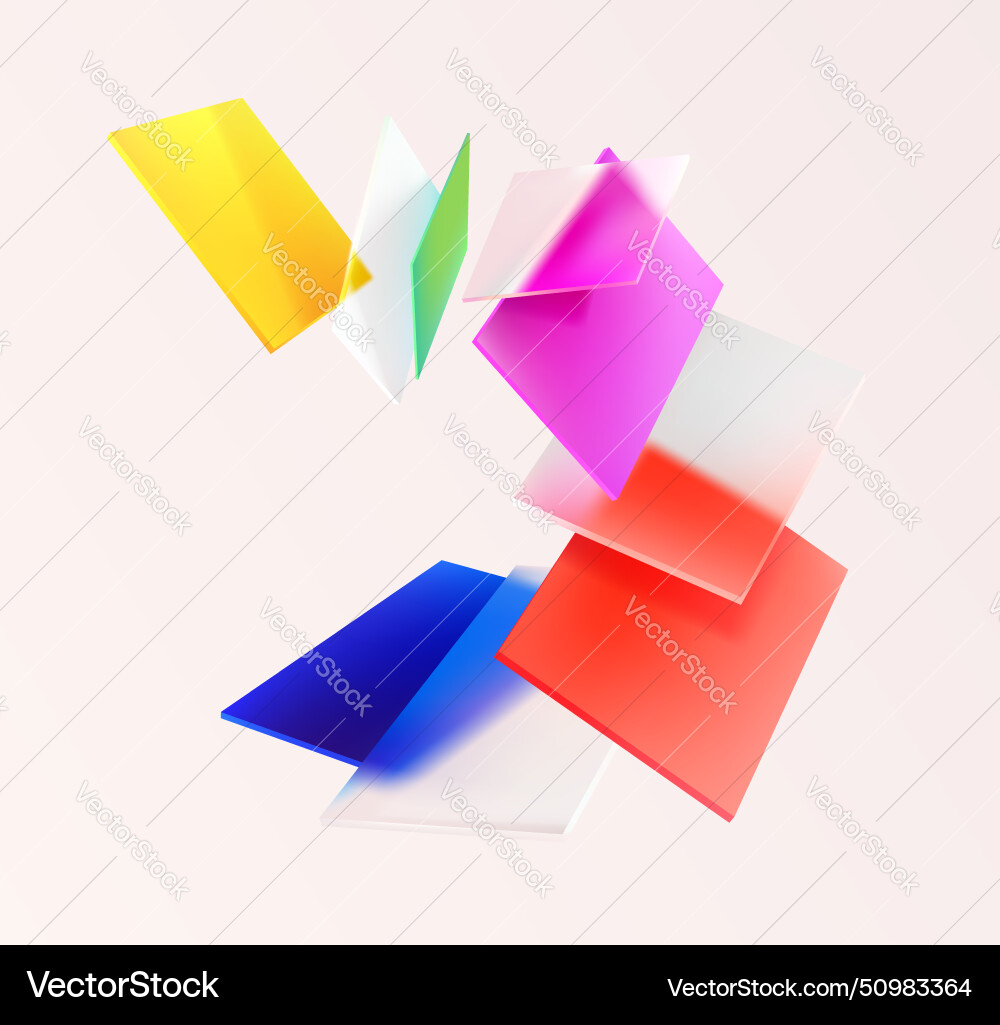 3d colorful squares and rectangles on white Vector Image