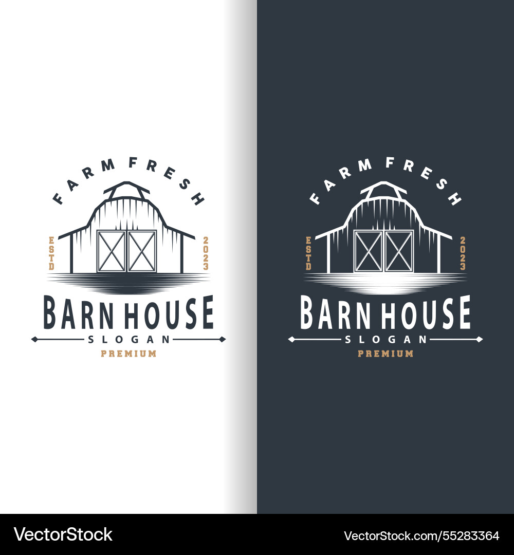 Agriculture farm barn logo simple retro style Vector Image