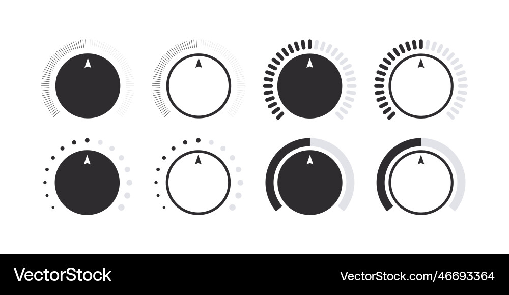 Control knob volume level handle rotary dials Vector Image
