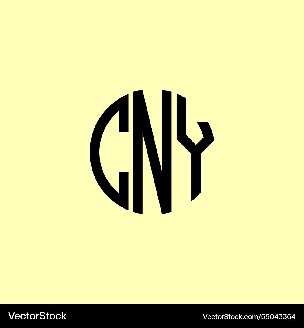 Creative rounded initial letters cny logo Vector Image