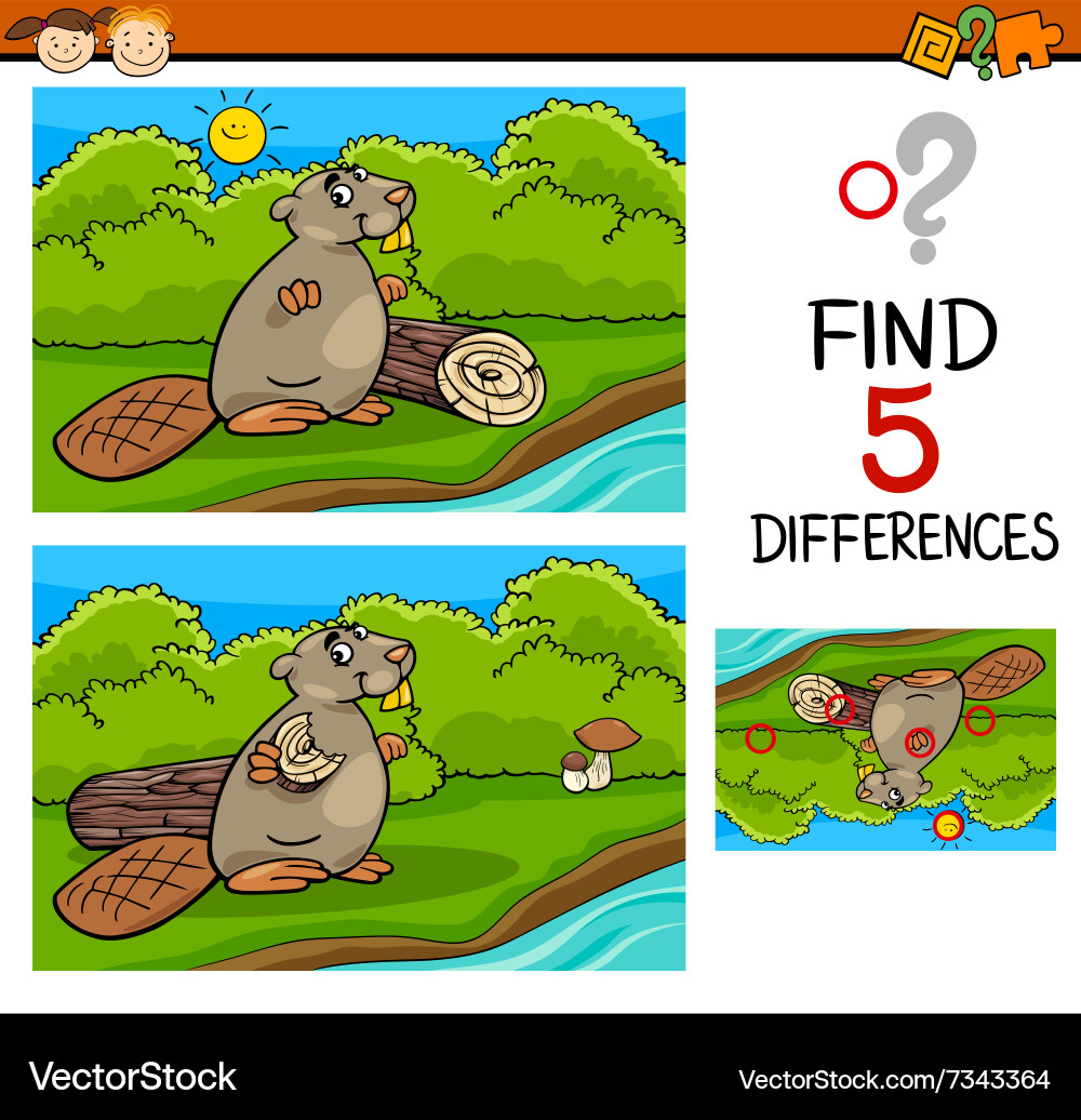 Differences task for kids Royalty Free Vector Image