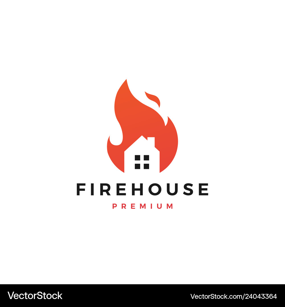 Fire house logo flame icon design inspirations Vector Image