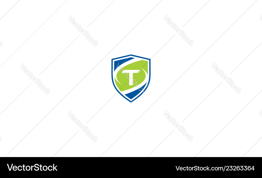Initial t shield logo icon technology Royalty Free Vector