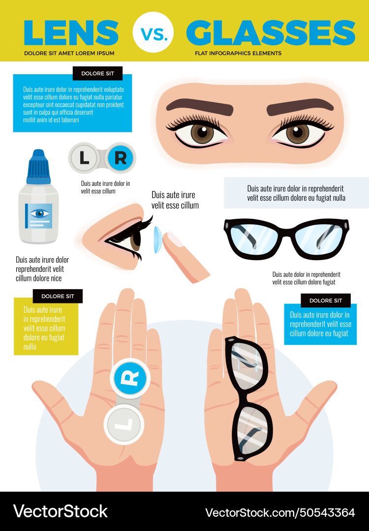 Lens vs glasses background Royalty Free Vector Image