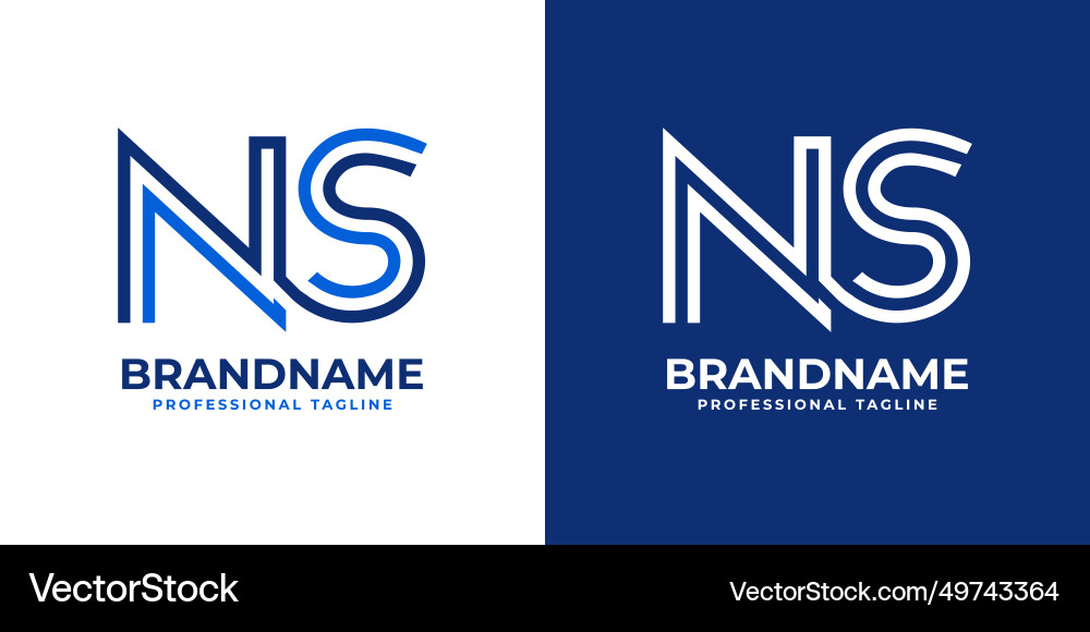 Letter ns line monogram logo suitable Royalty Free Vector