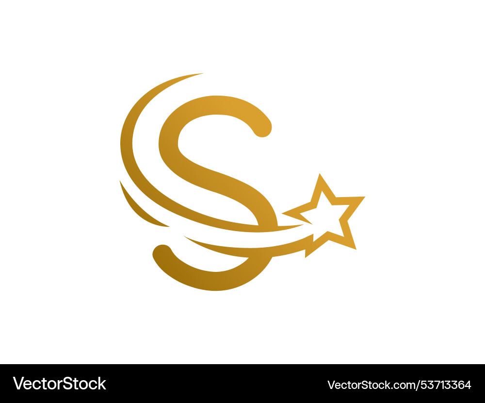 Letter s star logo or symbol template design Vector Image