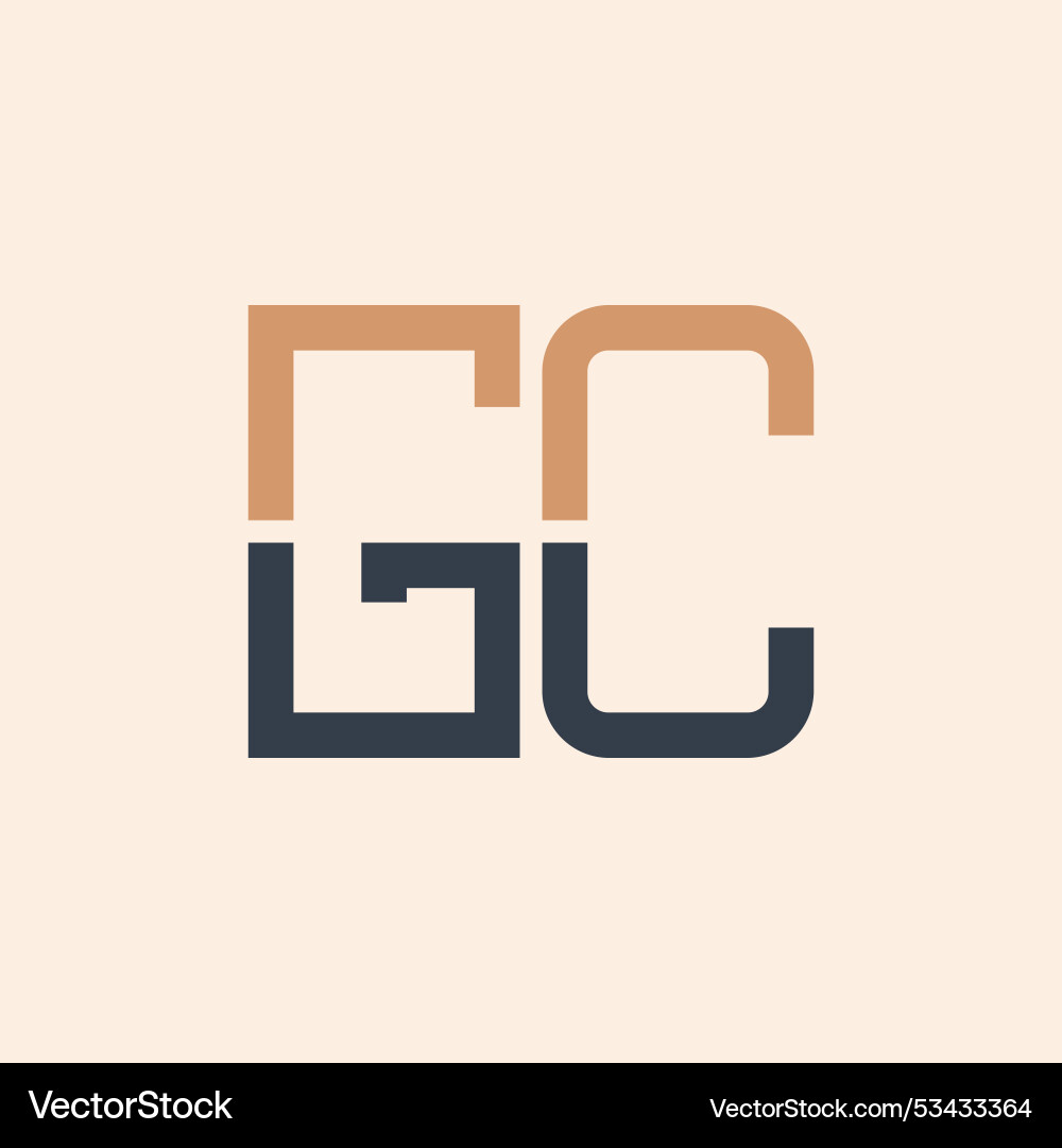 Modern gc letter logo design creative Royalty Free Vector
