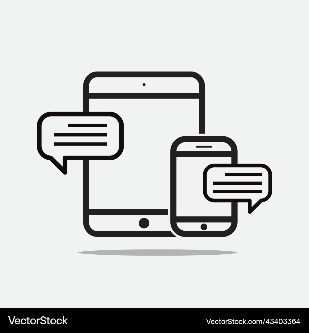 Outline dialogue icon isolated on grey background Vector Image