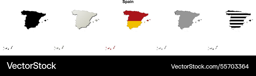 Spain outline map Royalty Free Vector Image - VectorStock