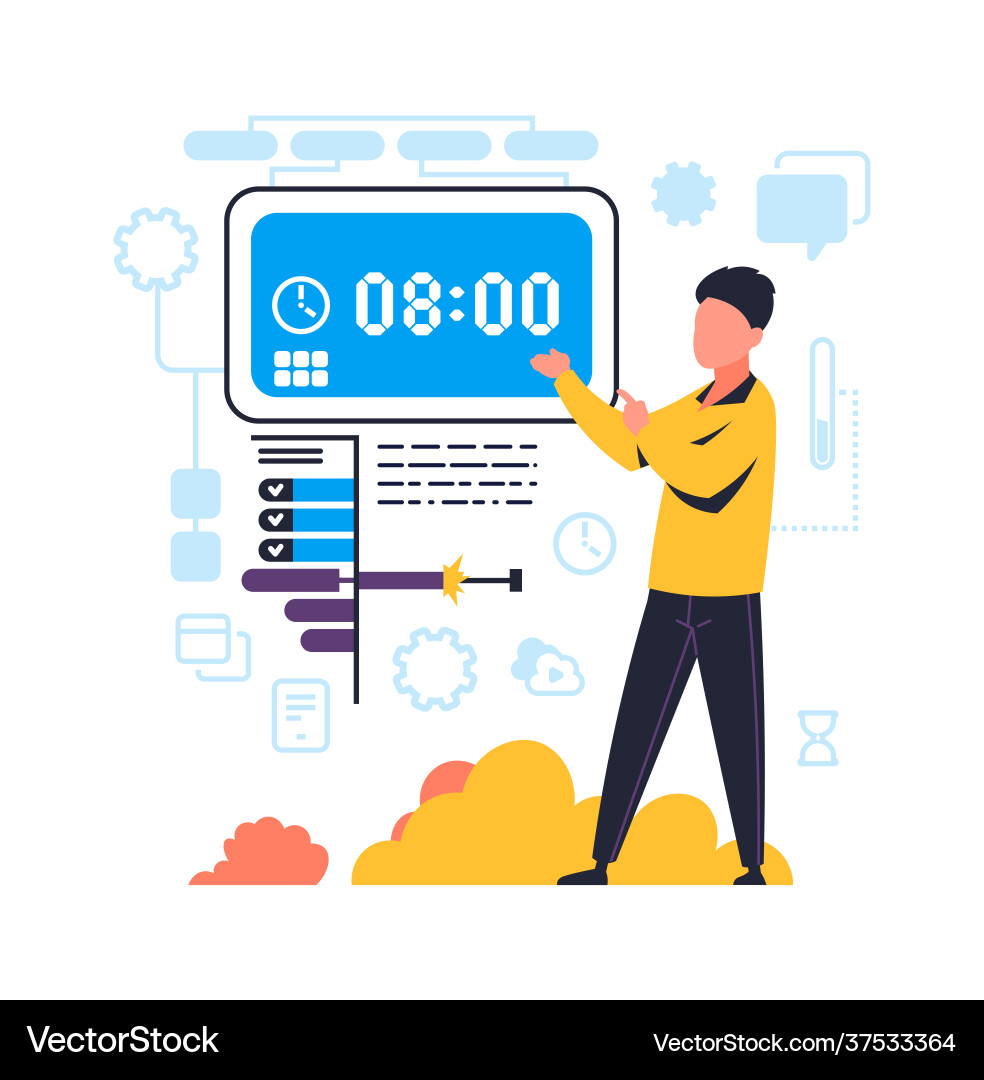 Time management organization work processes Vector Image