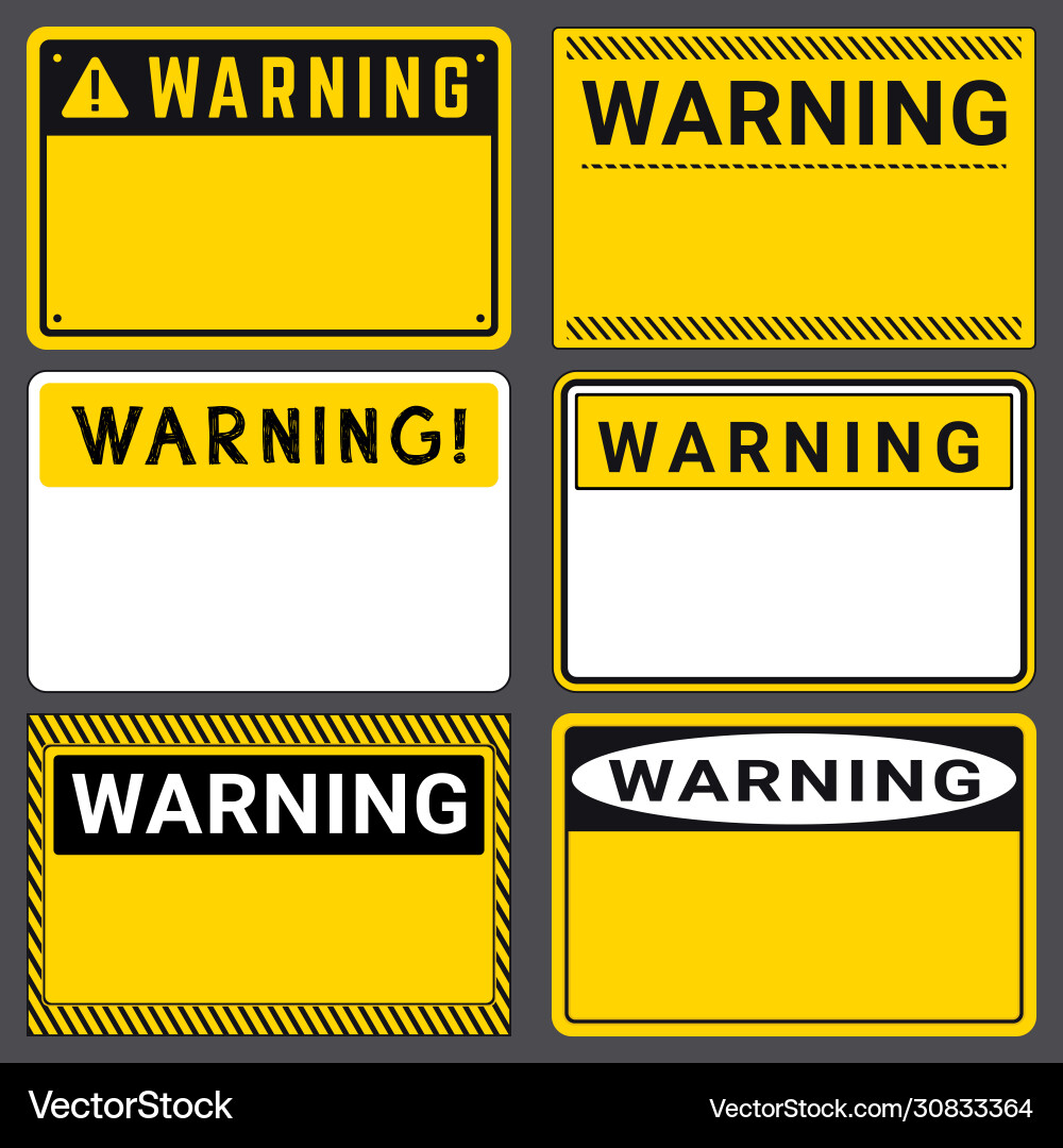 Warning safety blank labels with space for your Vector Image