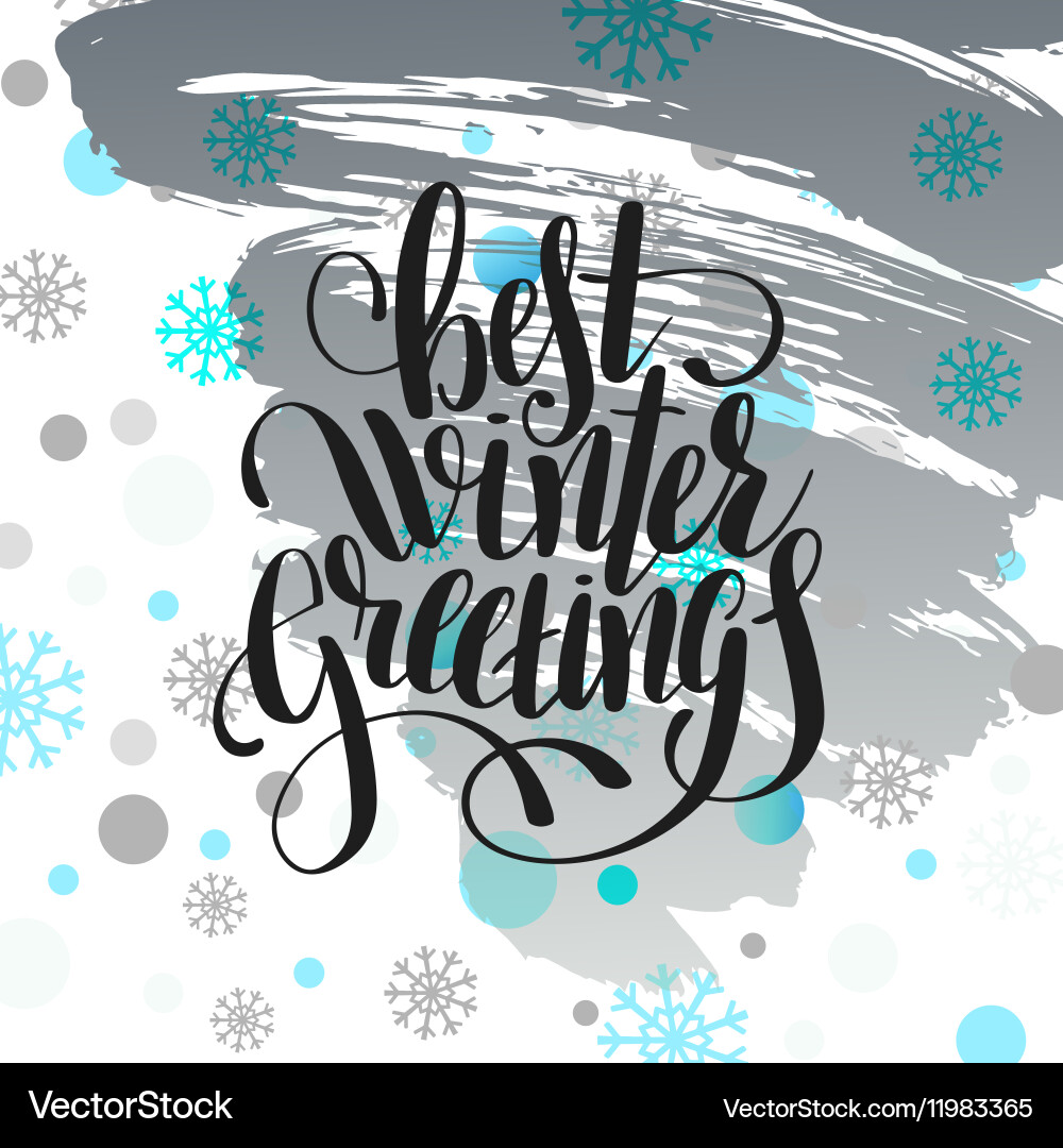 Best winter greetings handwritten lettering Vector Image