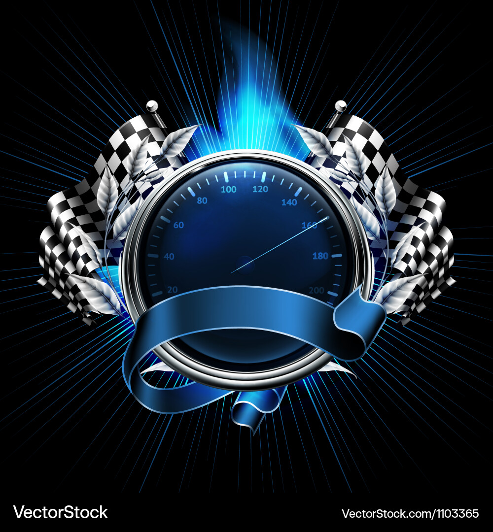 Blue emblem races Royalty Free Vector Image - VectorStock