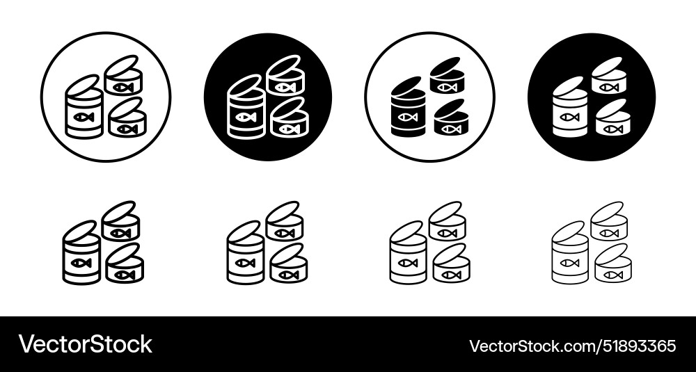 Canned food icon set collection Royalty Free Vector Image