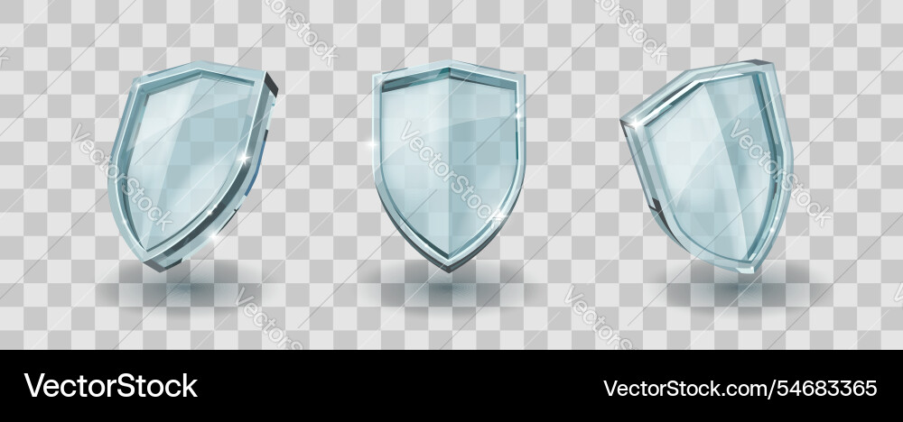 Glass security shields shown from different angles