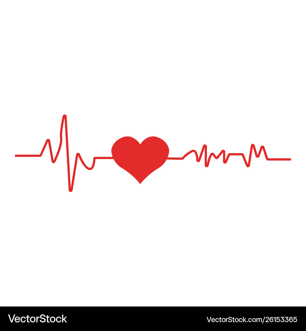 Heartbeat Pulse Diagram Royalty Free Vector Image