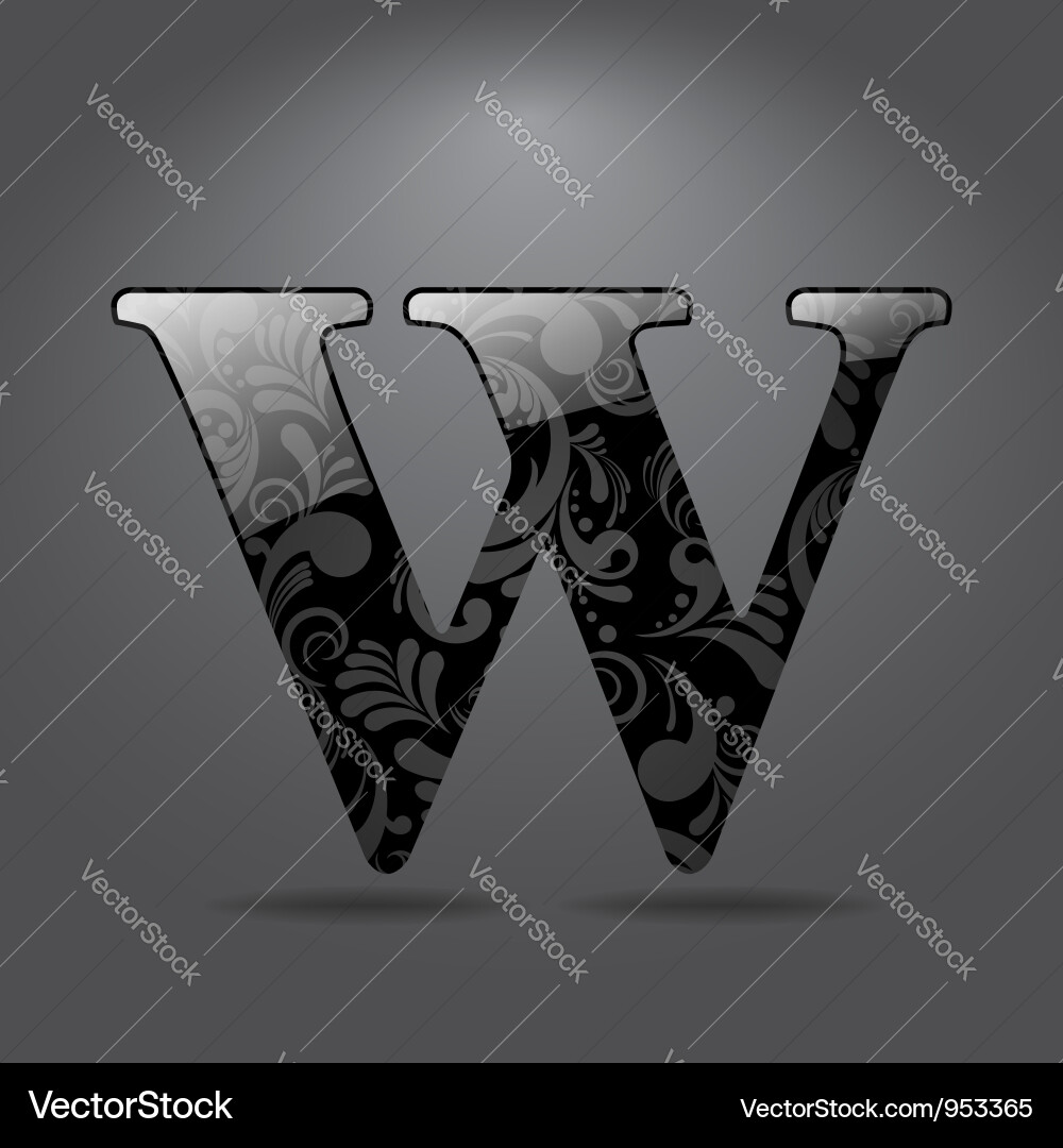 Letter w Royalty Free Vector Image - VectorStock
