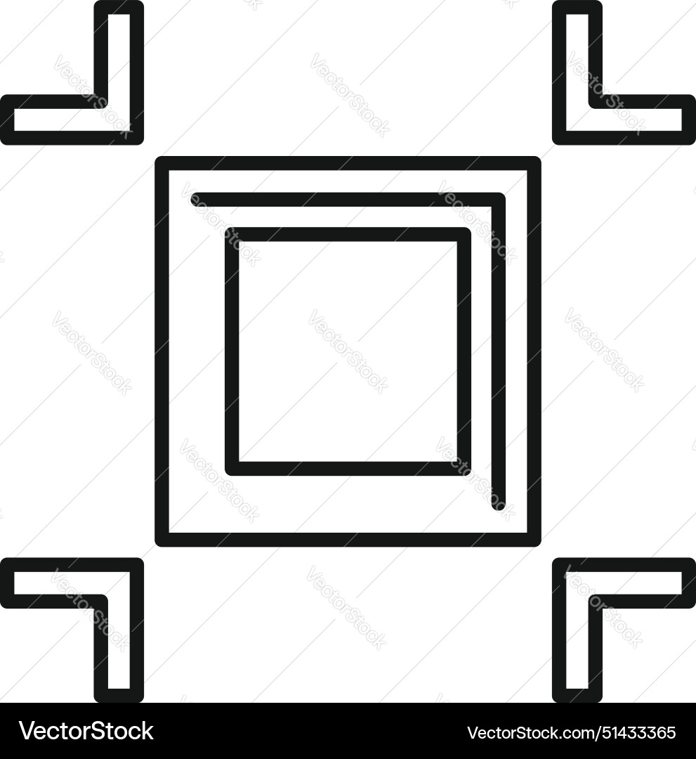 Minimalist black line art frame icon Royalty Free Vector
