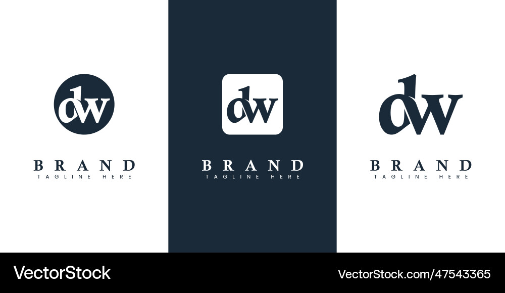 Modern and simple lowercase dw letter logo Vector Image