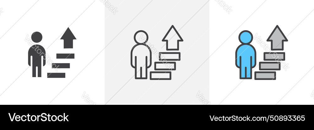 Personal development icon set human career growth Vector Image