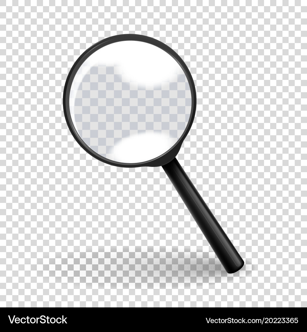 Photo-realistic 3d black magnifying glass Vector Image
