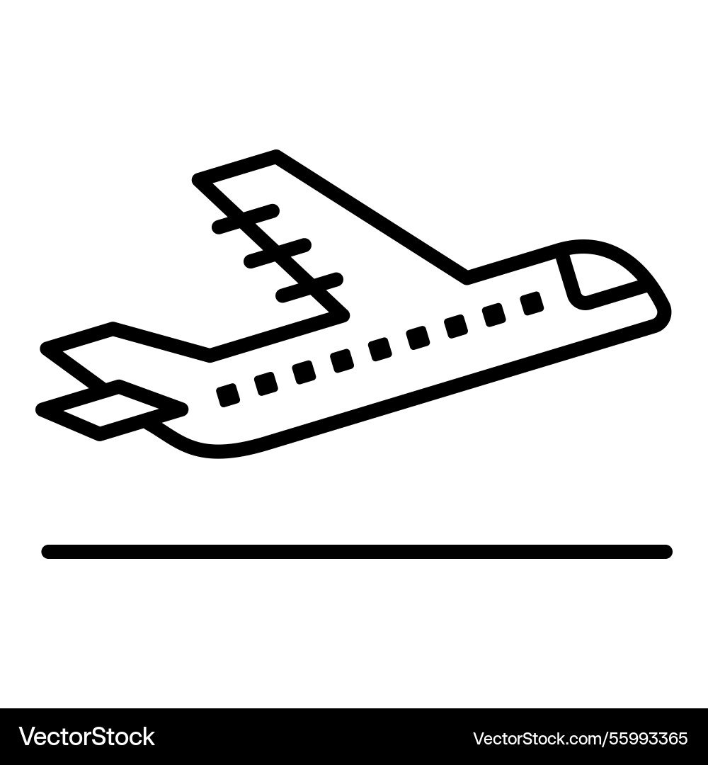 Plane taking off line icon Royalty Free Vector Image