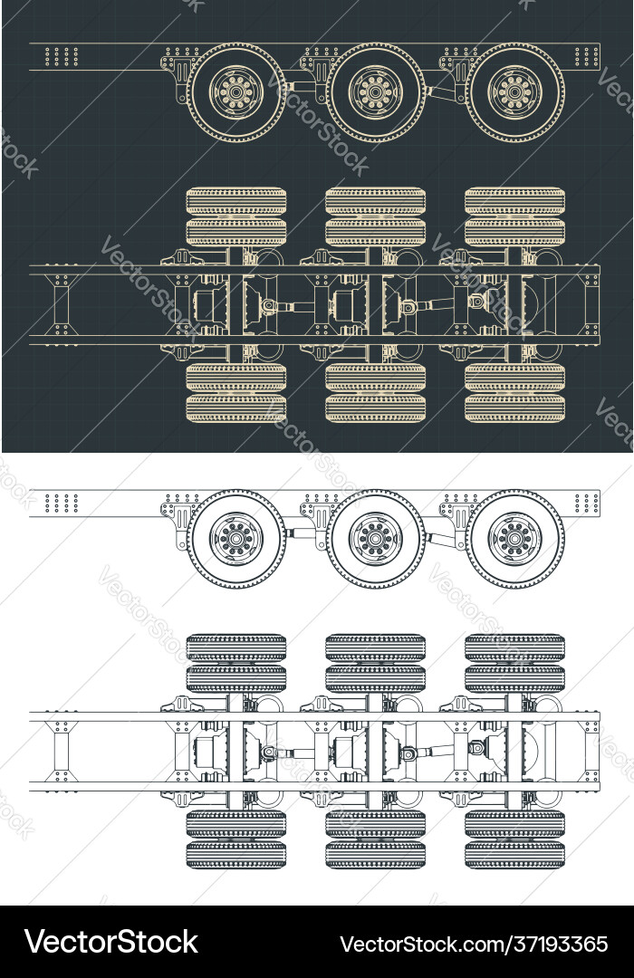 Truck suspension systems drawings Royalty Free Vector Image
