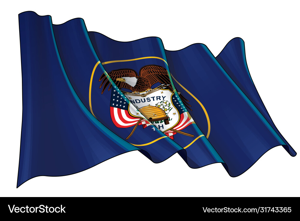 Utah State Flag - Beehive Royalty Free Vector Image