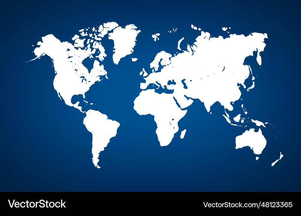 World map on blue background Royalty Free Vector Image