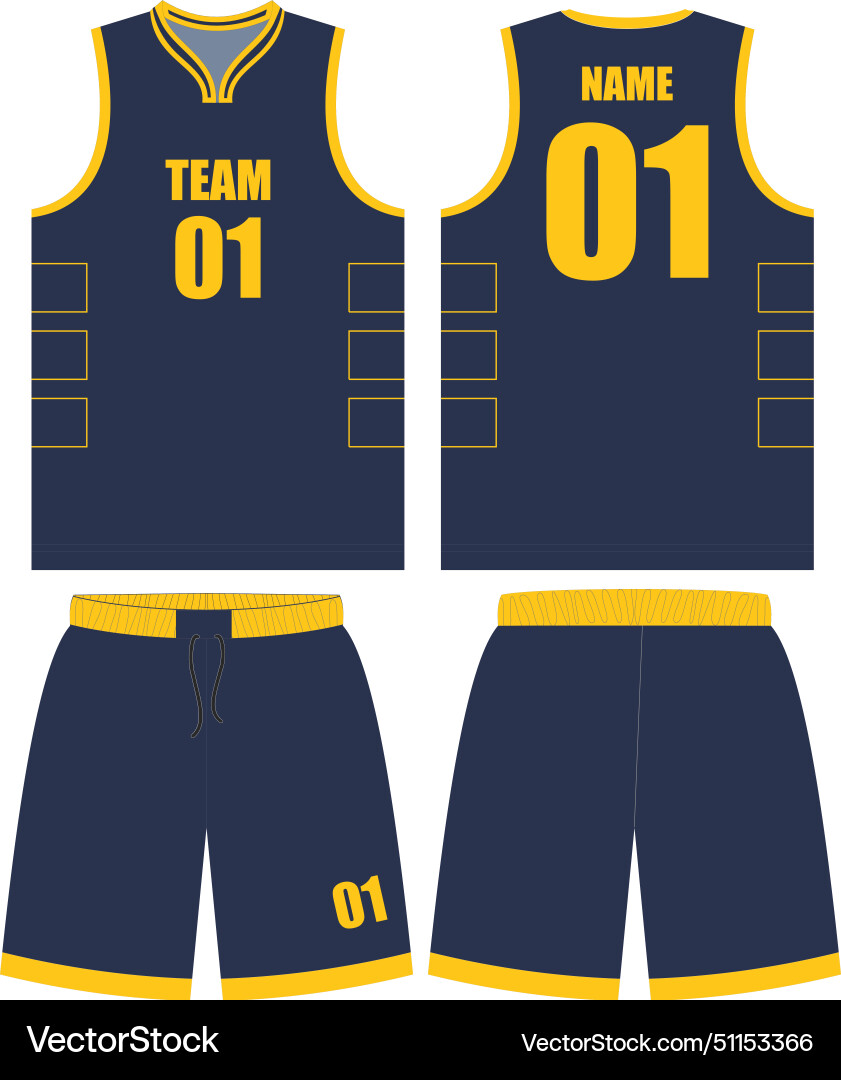 Basketball uniform design template image Vector Image