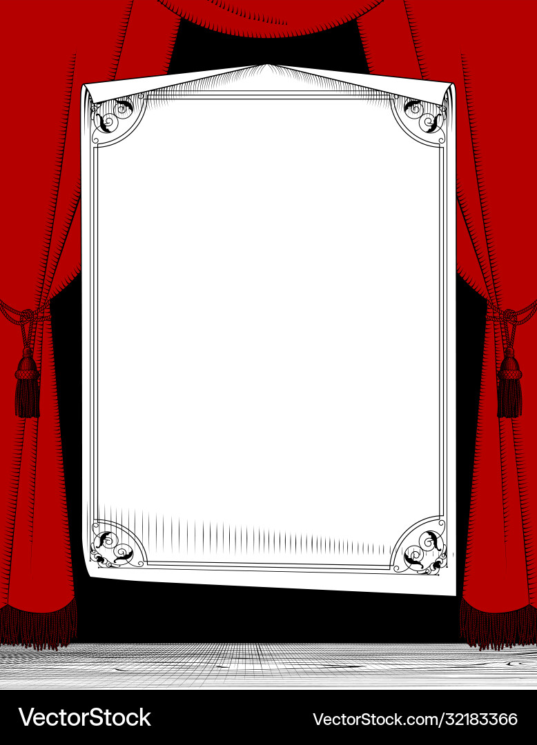 Big paper sheet with a decorative frame Royalty Free Vector