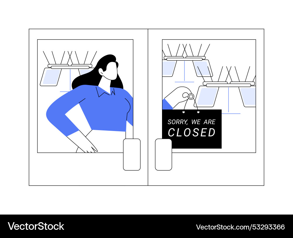 Closing a restaurant isolated cartoon Royalty Free Vector