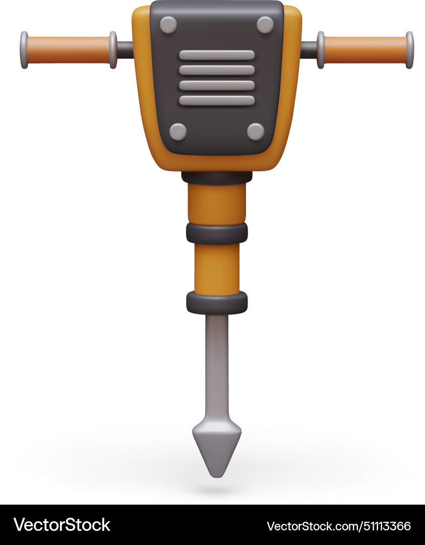 Detailed jackhammer in vertical position new Vector Image