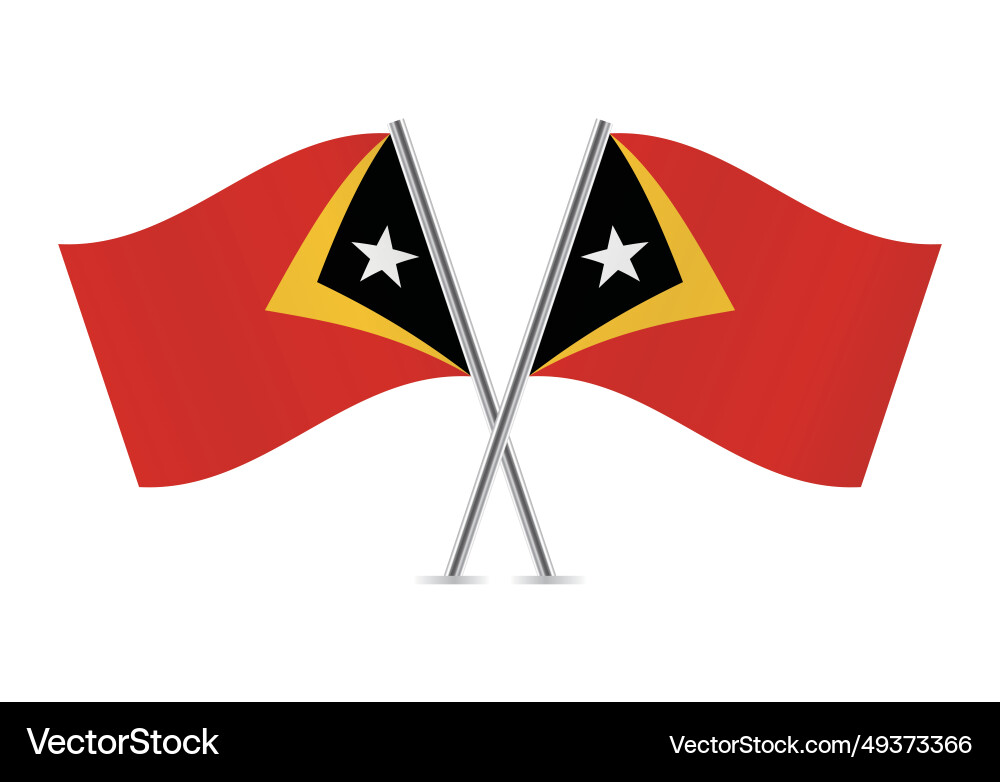 East timor crossed flags timorese Royalty Free Vector Image