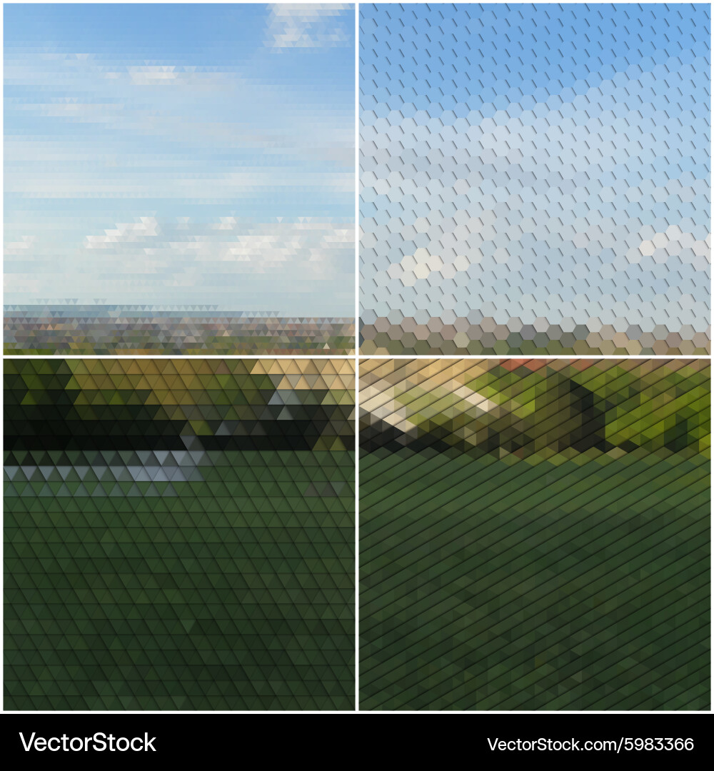 Forest landscape collection of abstract Royalty Free Vector