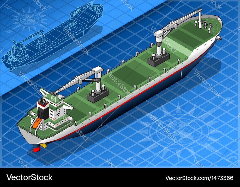 Isometric cargo ship Royalty Free Vector Image