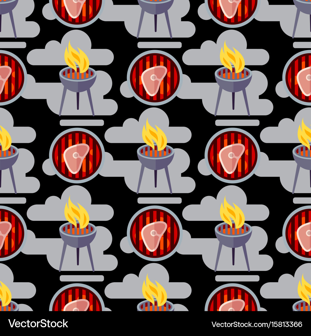 Meat BBQ Pattern - Seamless Royalty Free Vector Image