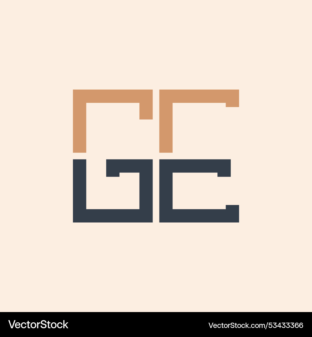Modern ge letter logo design creative Royalty Free Vector