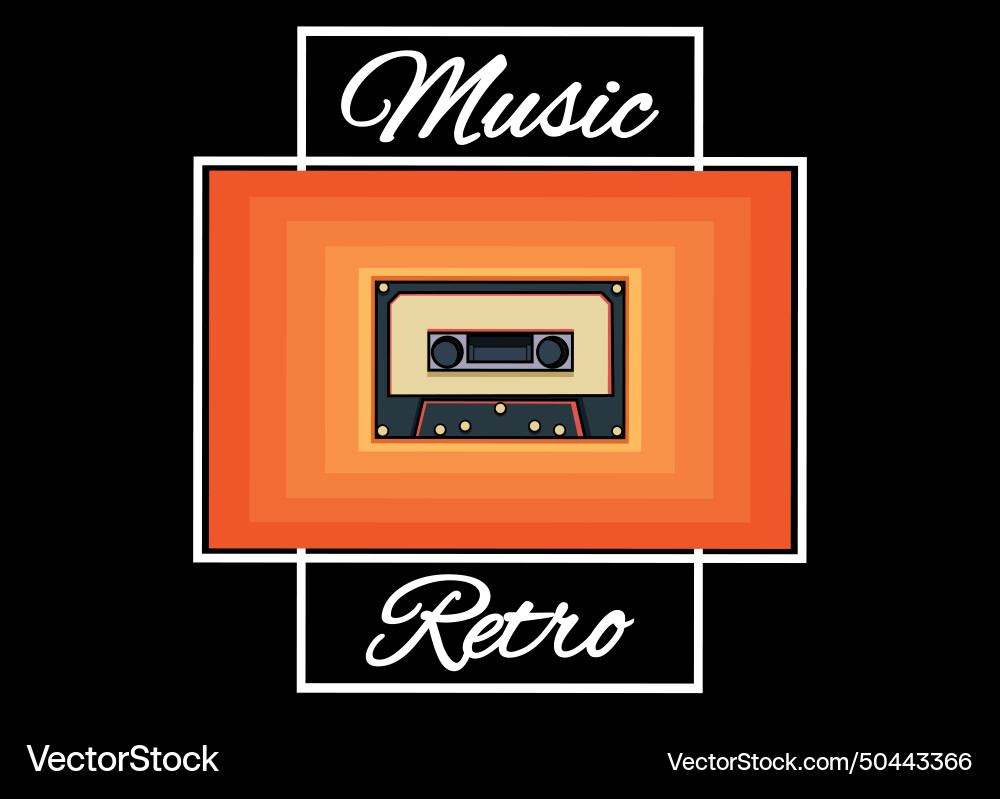 Music retro design landscape Royalty Free Vector Image